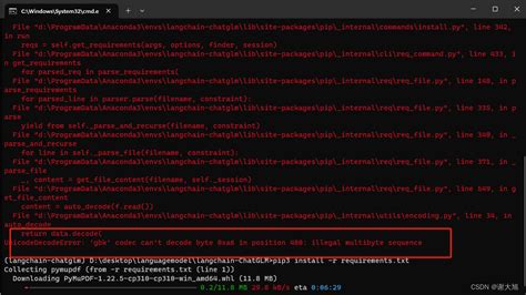 Pip3 Install之后报错‘gbk‘ Codec Can‘t Decode Byte 0xa6 In Position 480 Illegal Multibyte Sequence