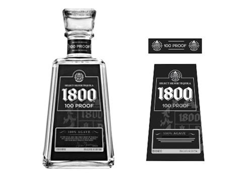 Tequila 1800 Black Digital Label Ready To Download Png And  High