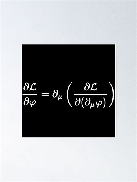 Euler Lagrange Equation For Fields Dark Version Poster For Sale By NoetherSym Redbubble