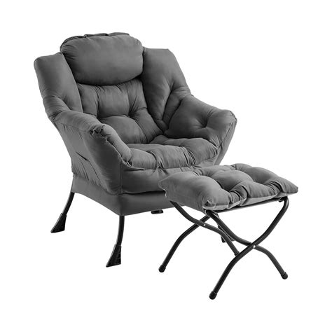 Lazy Chair With Ottoman Modern Lounge Accent Chairs With Footrest
