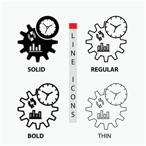 Business Engineering Management Process Icon In Thin Regular Bold Line And Glyph Style