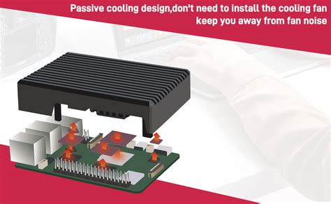 Geeekpi Aluminum Case For Raspberry Pi 5 Passive Cooling Case With Cooling Column