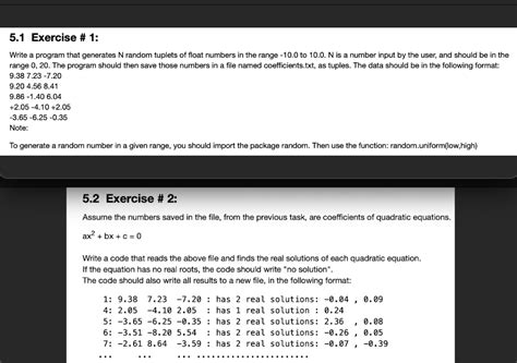 Solved 51 Exercise 1 Write A Program That Generates N