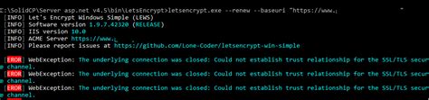 Cannot Renew Letsencrypt Certificate Tls Error General Questions Solidcp Forum