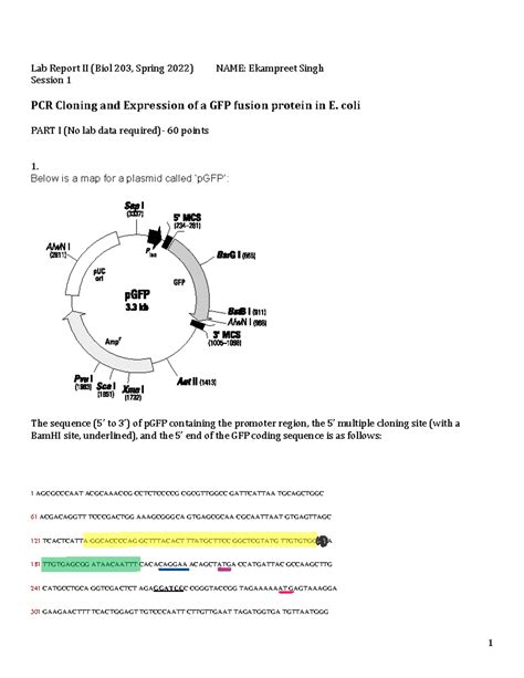 Report II Singh Ekampreet Sec Lab Report II Biol Spring NAME Ekampreet Singh