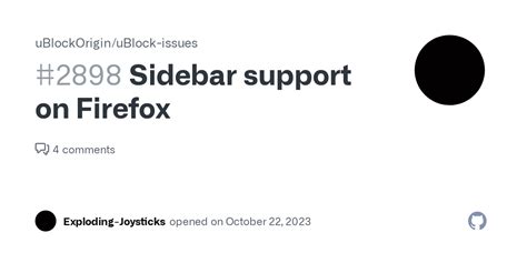 Sidebar Support On Firefox · Issue 2898 · Ublockoriginublock Issues