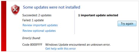 Windows Update Error Code 8000ffff Windows 7 Rtechsupport