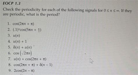 solved eocp 1 3 check the periodicity for each of the