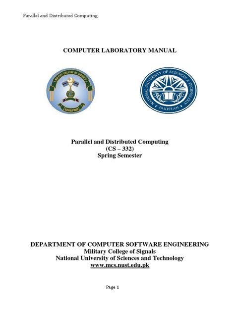 Computer Laboratory Manual Parallel And Distributed Computing Pdf Process Computing