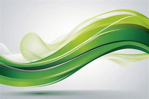 Premium Photo Vector Abstract Green Curved Lines Background Template