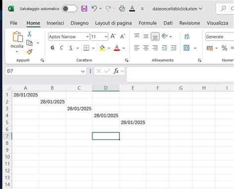 Excel Automatically Insert Date In A Cell With Double Click Spazio 17