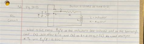 Solved 52 Frg 30 Used कi Time T0 L Inductor K Resustor Solved 52 Frg 30 Used कi Time T0 L Inductor K Resustor