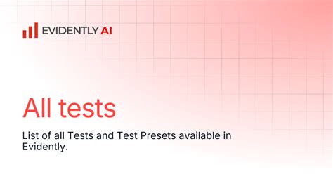 All Tests Evidently Documentation