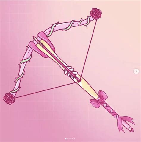 Bow And Arrow Drawing On Pink Background