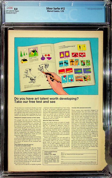 The Silver Surfer 12 1970 Cgc 80 Cert 2026351021 Comic Books