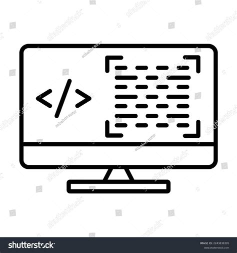 Monitor Screen Icon Illustration Coding Programing Stock Vector Royalty Free 2243838305