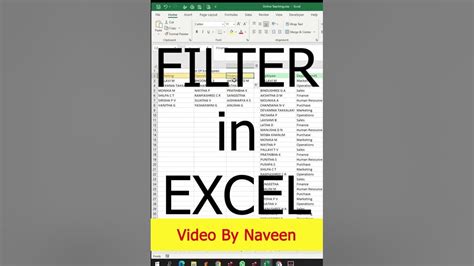 Filter In Microsoft Excel Youtube