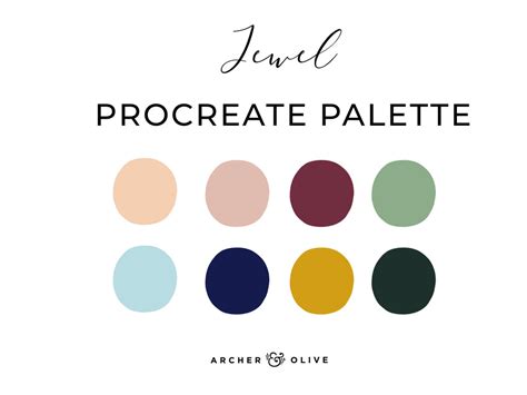 Procreate Swatch Jewel Color Set Archer And Olive