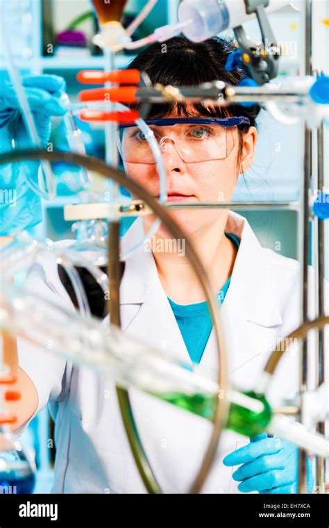 Female Chemist In Lab Stock Photo Alamy