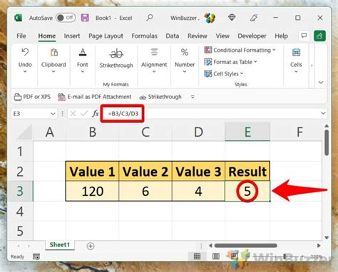 How To Divide In Excel