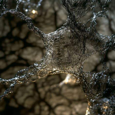 Intricate Metallic Mesh Structure With Organic Light Patterns And