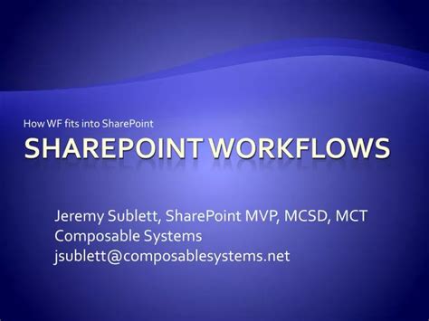 PPT SharePoint Workflows PowerPoint Presentation Free Download ID