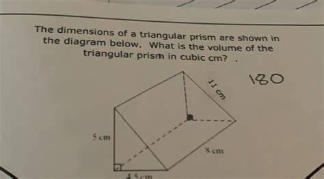 solved the dimensions of a triangular prism are shown in the diagram