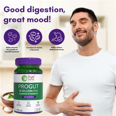 Buy Pure Nutrition Progut 50 Billion Cfu 600 Mg Veg Capsule 60s Online At Best Price Probiotics