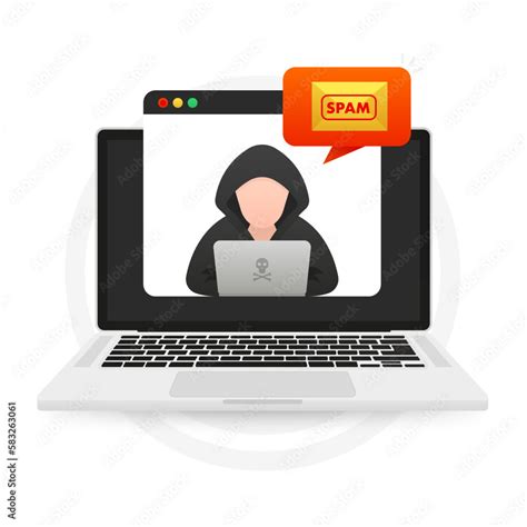 Hacker Cyber Criminal With Laptop Stealing User Personal Data Hacker