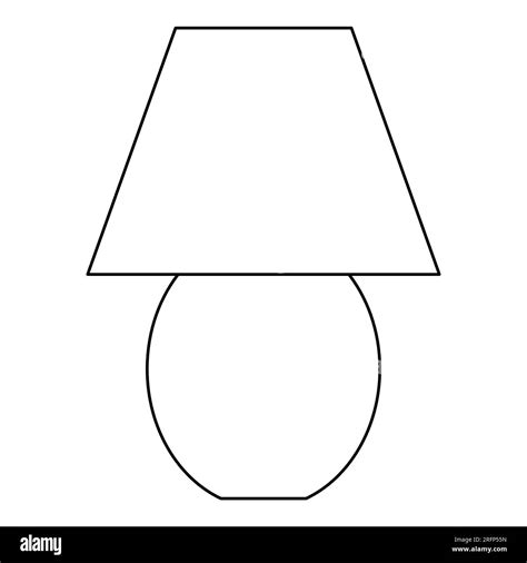 table or desk lamp interior design element for living room or cabinet doodle style flat vector