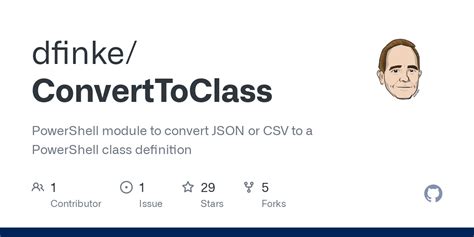 GitHub Dfinke ConvertToClass PowerShell Module To Convert JSON Or