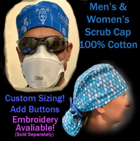 Scrub Cap Surgical Hat Nurse Doctor Cap Mens And Womens Unisex