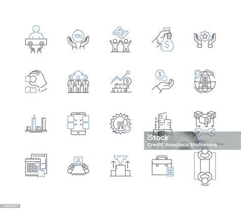 Workplace Protocols Line Icons Collection Guidelines Procedures