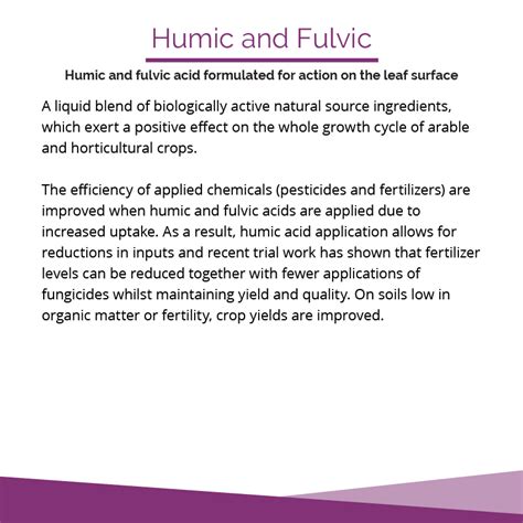 Humic And Fulvic Acid Solution Eutrema