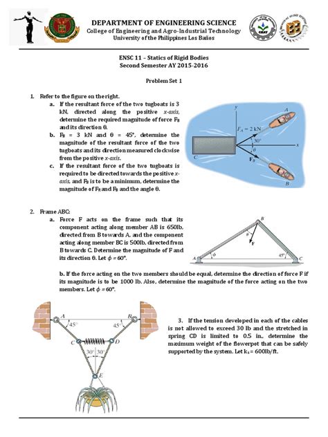 Problem Set 1 Download Free Pdf Force Euclidean Vector