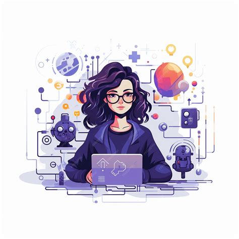Premium Ai Image Female Developer Background