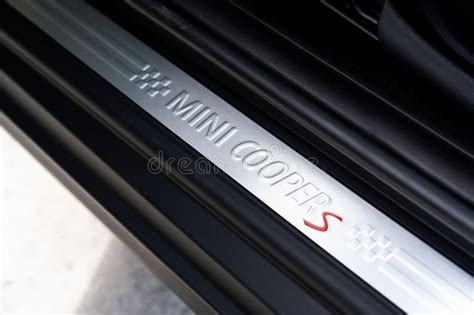 Close Up Of Metal Door Sill Strips With Mini Cooper S Imprinted At