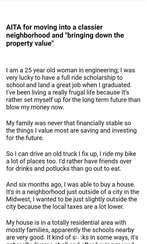 Aita For A Classier Neighborhood