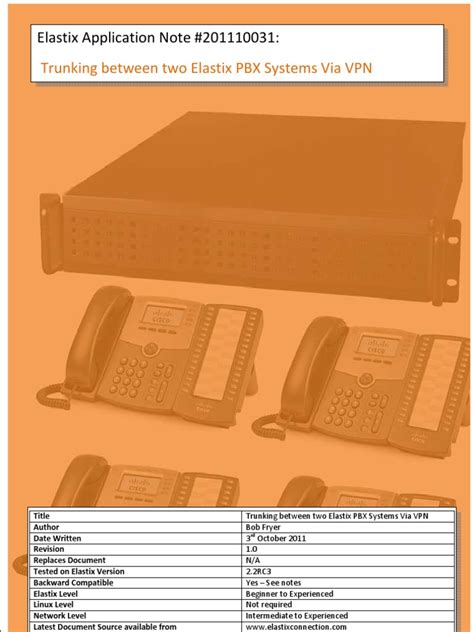 elastix app note 2011110031 trunking between two elastix pbx systems