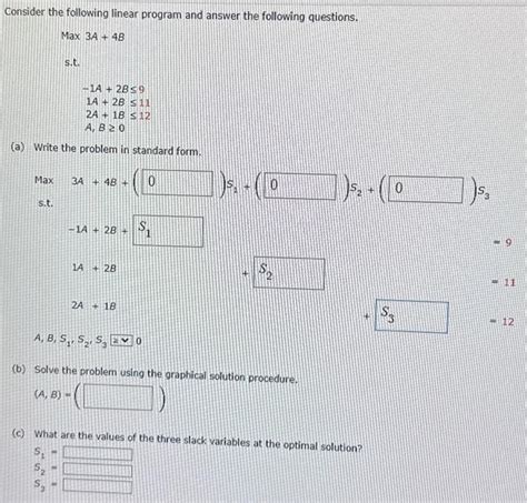 Consider The Following Linear Program And Answer The