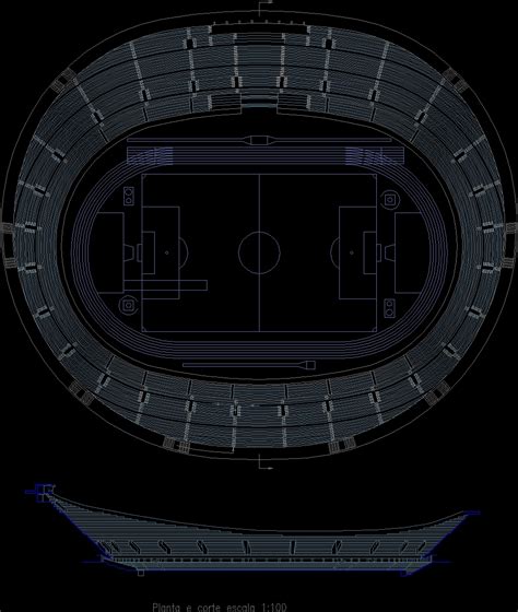 Track And Field Athletics Track Dwg Block For Autocad • Designs Cad