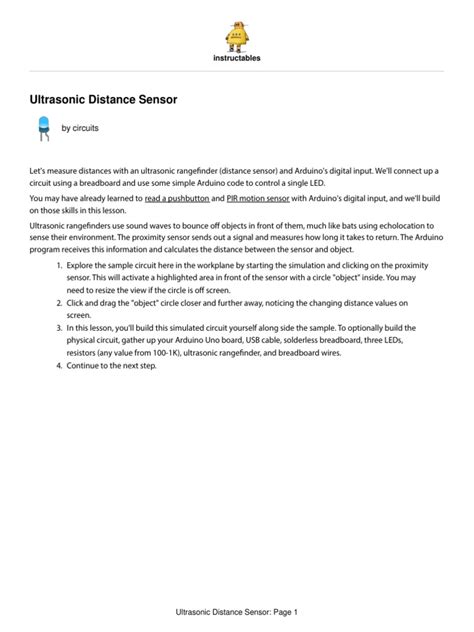 ultrasonic distance sensor pdf arduino parameter computer programming