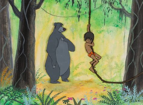 The Jungle Book Mowgli And Baloo Production Cel Setup With Painted