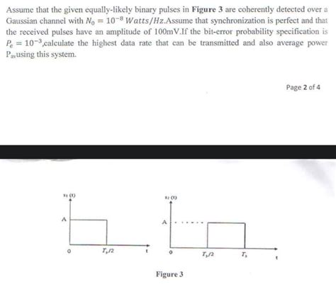 Solved Assume That The Given Equally Likely Binary Pulses In