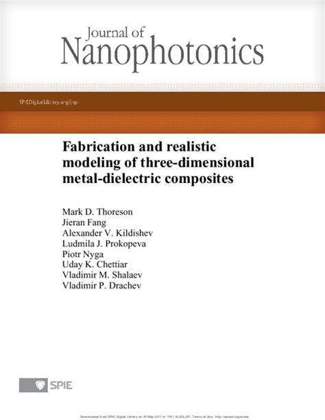 Pdf Fabrication And Realistic Modeling Of Three Dimensional Metal