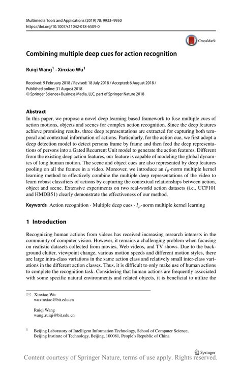 Combining Multiple Deep Cues For Action Recognition Request Pdf