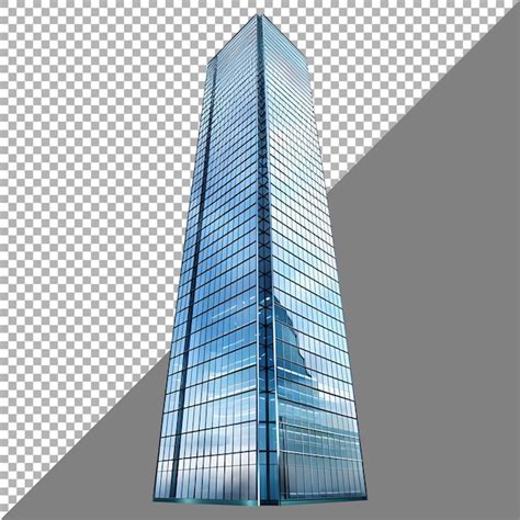 투명한 배경에 큰 마천루 건물의 3d 렌더링 Ai 생성 프리미엄 Psd 파일