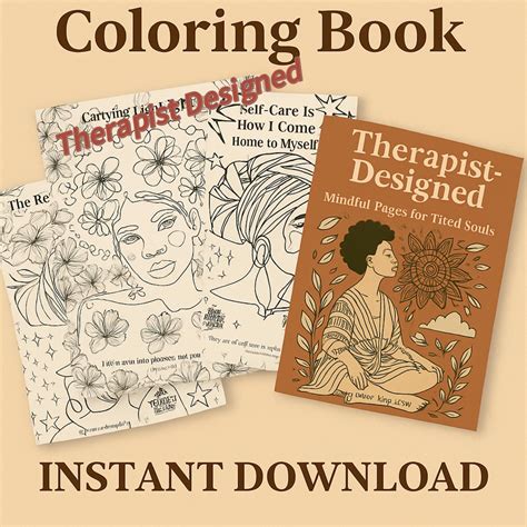 Mindful Coloring Book Afrocentric Therapy Pages Digital Download Etsy