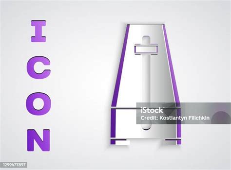 종이 회색 배경에 격리 모션 아이콘진자 클래식 메트로놈을 잘라 음악과 비트 메커니즘의 장비 종이 아트 스타일 벡터 0명에 대한 스톡 벡터 아트 및 기타 이미지 Istock