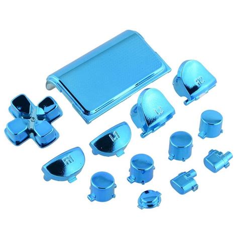 Replacement Full Buttons Custom Mod Kit Set For Sony Playstation 4 PS4 Controller Chrome Blue